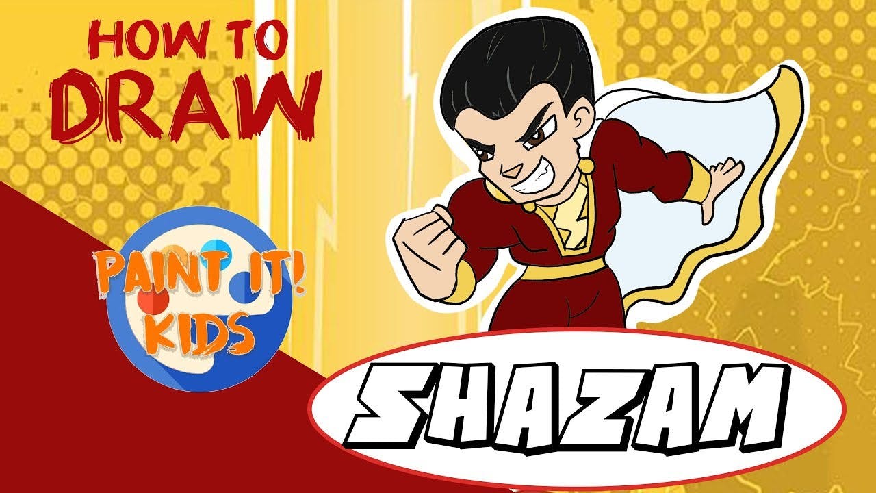 How to Draw Shazam- Simple Easy Step by Step Art Tutorial for kids ...