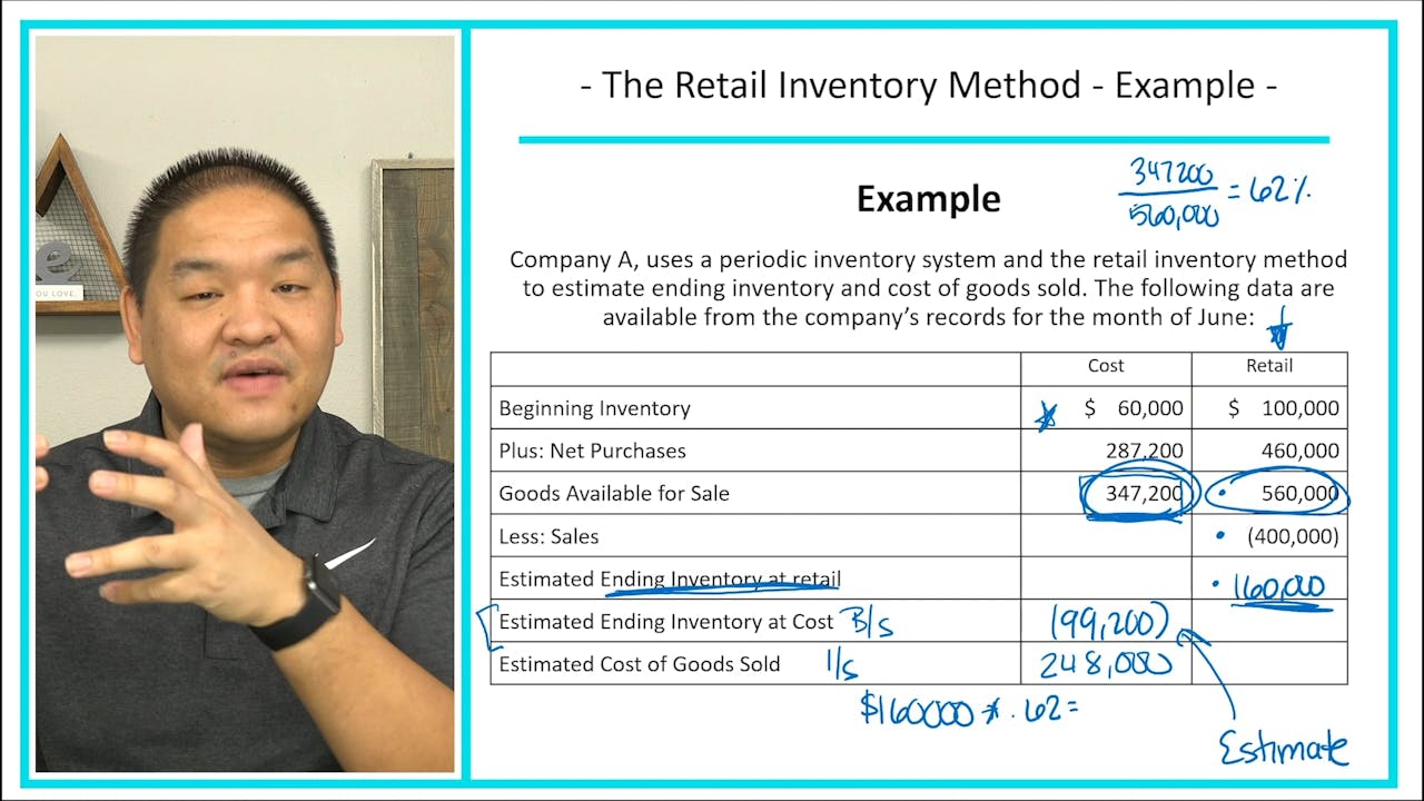 Lesson 9.11 - The Retail Inventory Method - Example - Patrick Lee, MSA