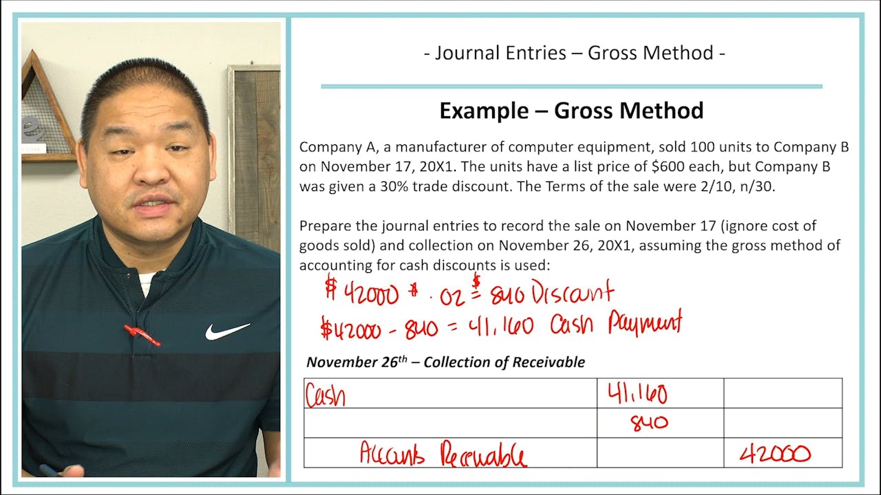 Lesson 7.8 - Journal Entries - Gross Method - Patrick Lee, MSA