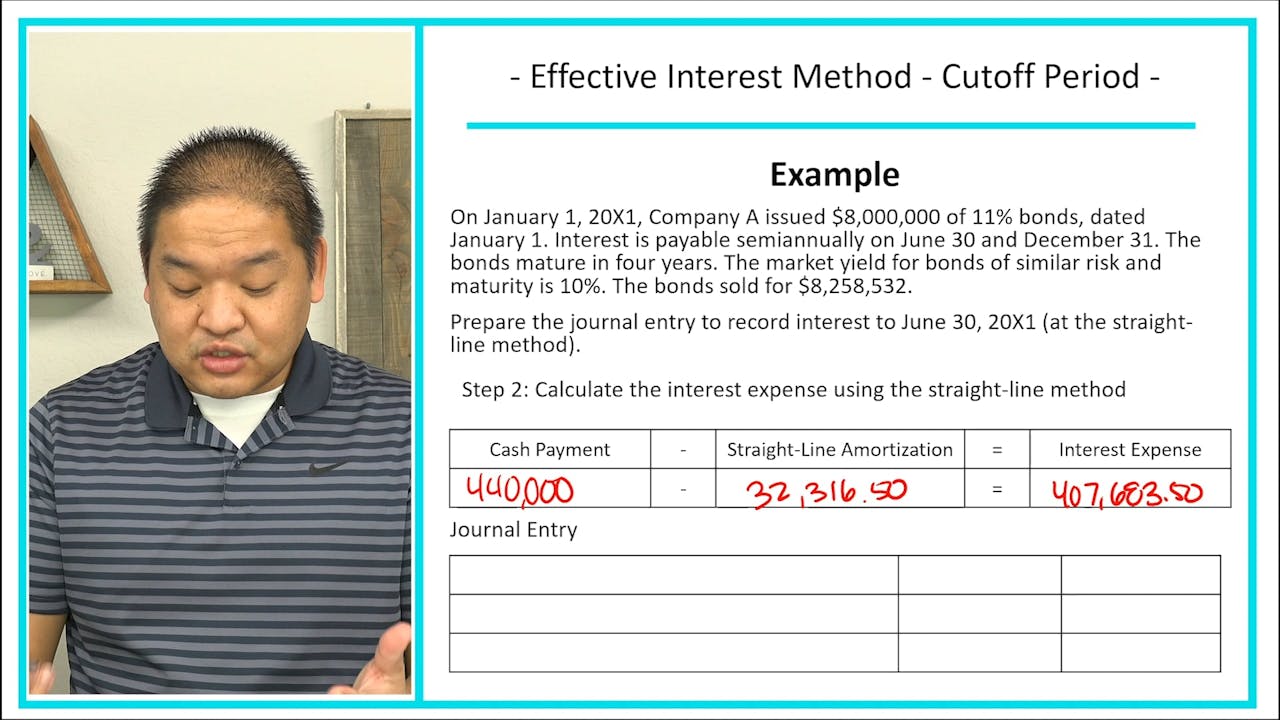 Lesson 14.7 - Determining Interest Expense - Straight-Line Method ...