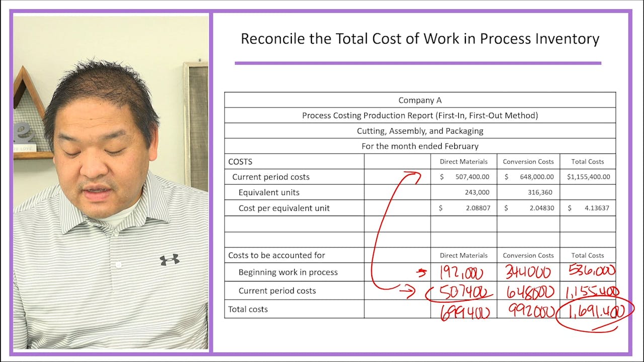Lesson 3.12 - Step 4 - Reconcile Total Work in Process Inventory ...