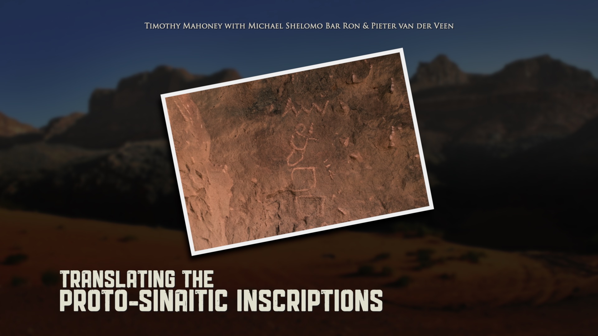 Translating the Proto-Sinaitic Inscriptions - Patterns of Evidence ...