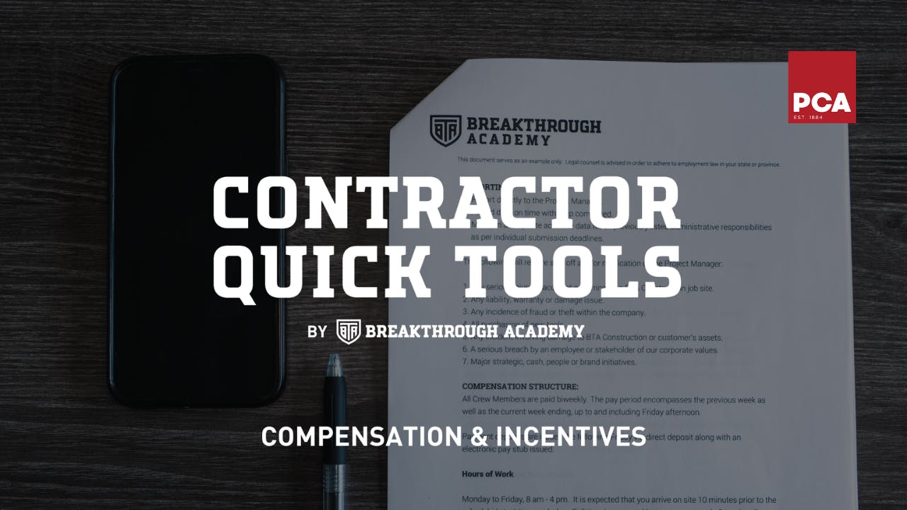 ⚒ COMPENSATION & INCENTIVES - 10 Contractor Quick Tools - PCA Overdrive