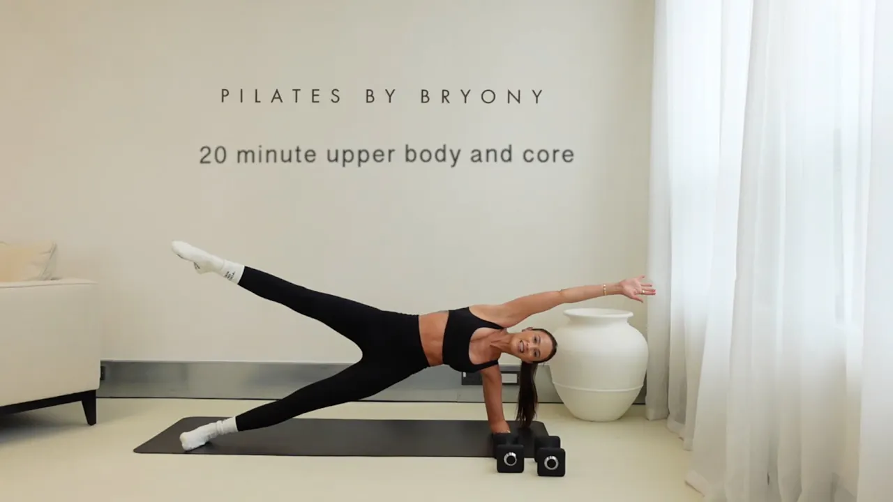 20 minute upper body and core strength using dumbbells - Pilates By Bryony