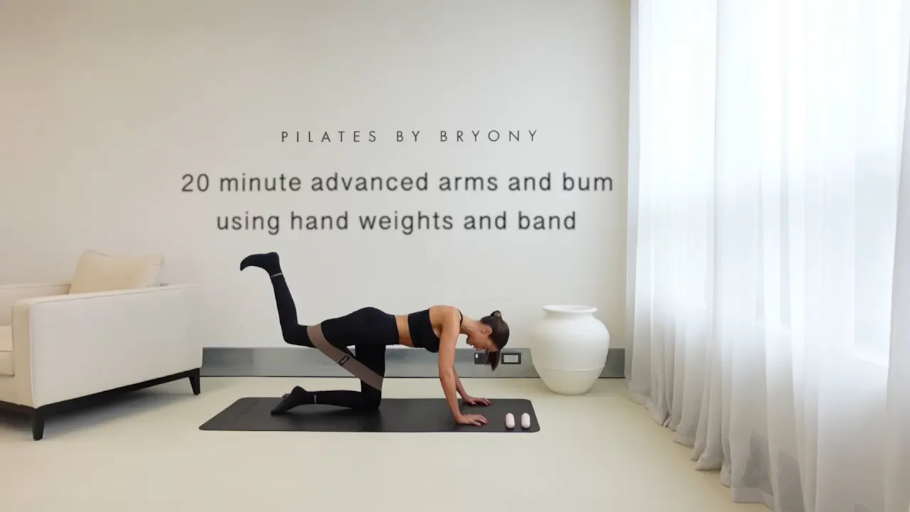 20 minute advanced arms and bum using hand weights and band - Pilates ...
