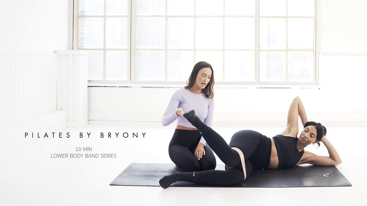 10 minute lower body class using a band - Pilates By Bryony