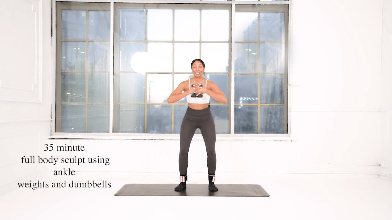 35 minute full body sculpt using ankle weights and dumbbells - Pilates ...