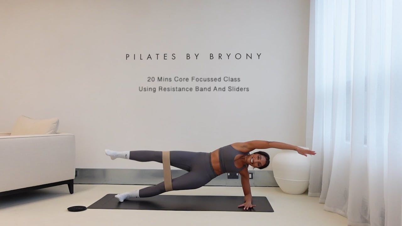 20 minute core focussed using resistance band and sliders - Pilates By ...