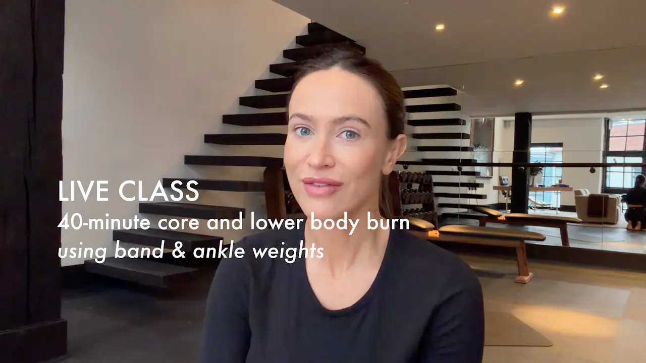NEW LIVE: 40-minute core and lower body burn using band & ankle weights ...
