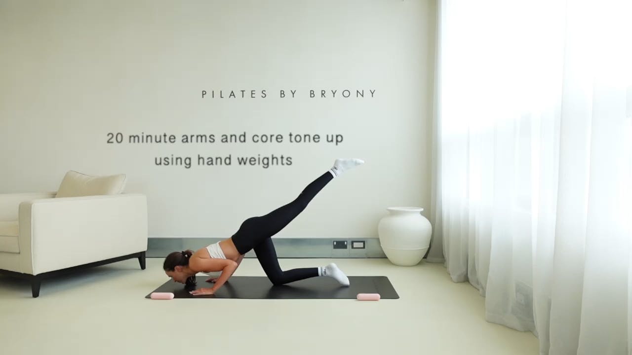 20 minute arms and core tone up using hand weights - Pilates By Bryony