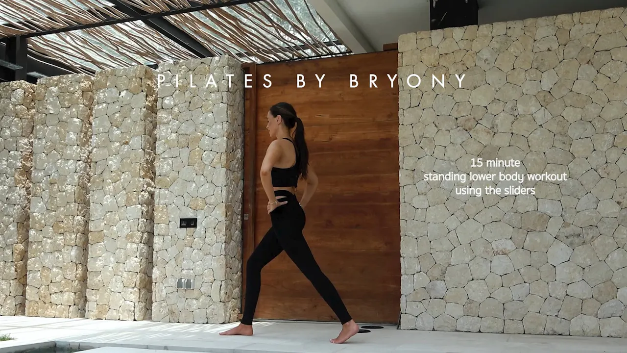 15 minute standing lower body using sliders - Pilates By Bryony