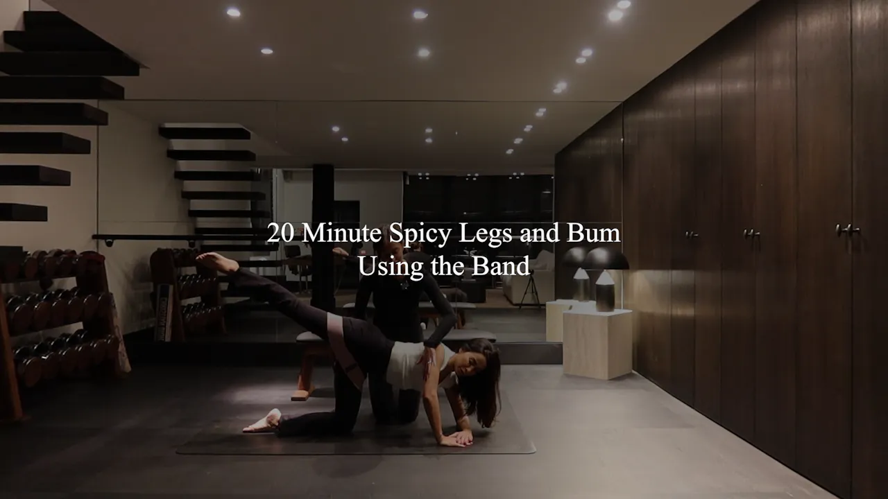 20 minute spicy energiser legs & bum using band - Pilates By Bryony