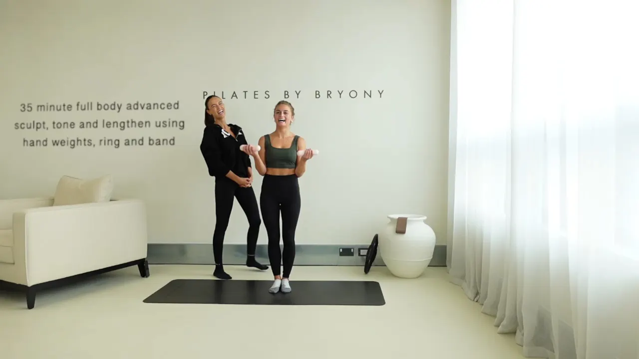 35 minute full body advanced using handweights, ring and band - Pilates ...