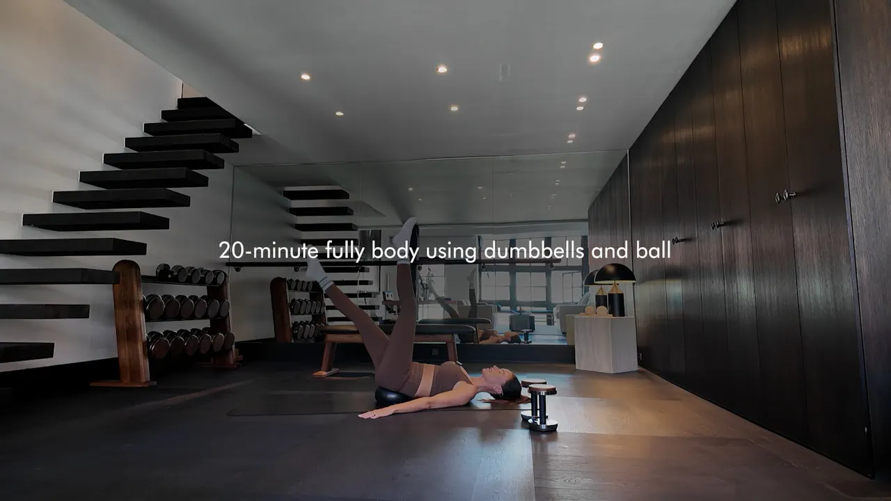 20-minute full body using dumbbells and ball - Pilates By Bryony