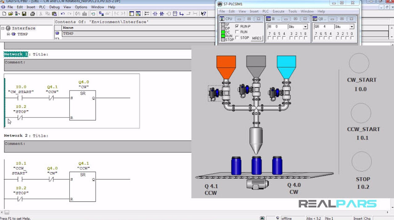 20 Cw And Ccw Rotations Plc Program Fast Mode Getting Started With Plc Programming Realpars 6343