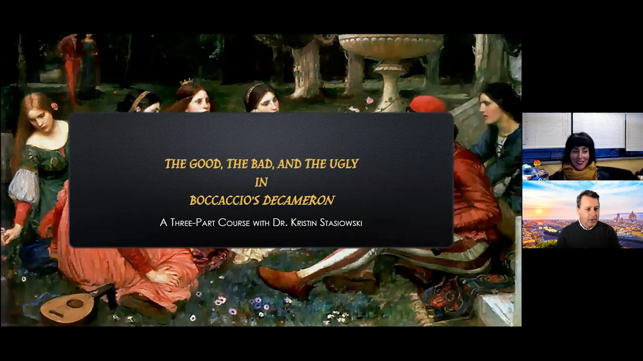 LECTURE 1 "The Good, the Bad, and the Ugly in Boccaccio's Decameron ...