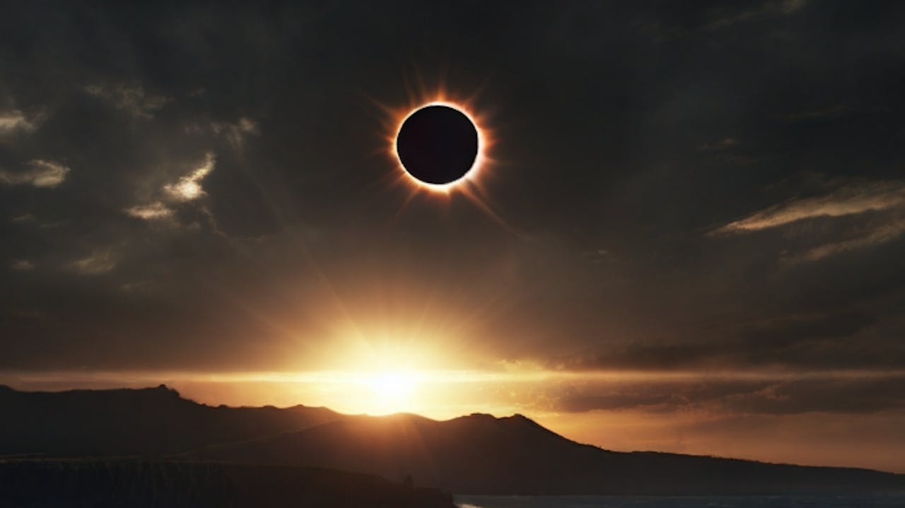 Solar eclipse progression via observatory cameras - Black Star Network