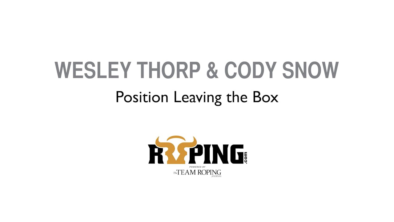 Position Leaving the Box - Roping․com