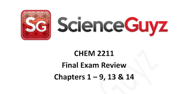 CHEM 2211 (OCHEM 1) Final Exam Review Spring '24