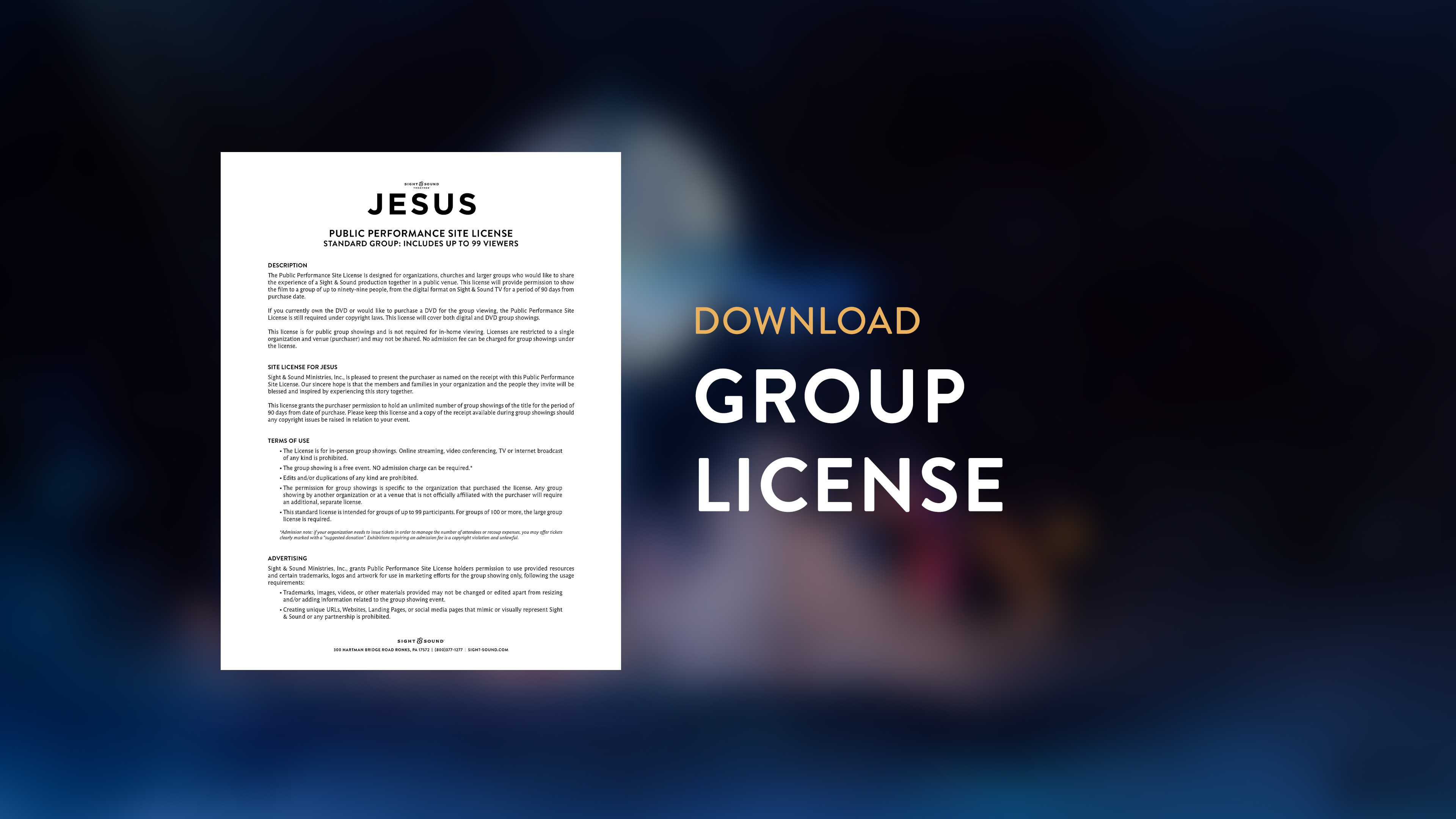 JESUS | Large Group License - Sight & Sound TV