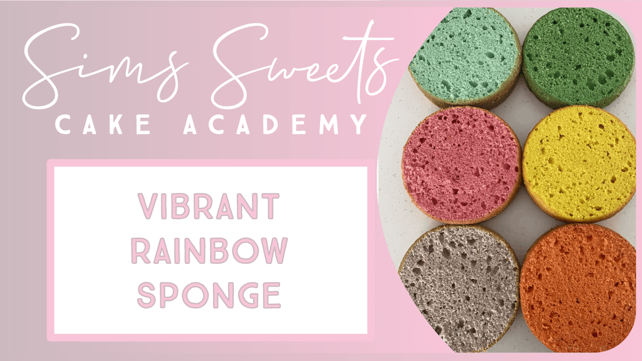 Vibrant Rainbow Sponge - Tutorials - Sims Sweets Cake Academy