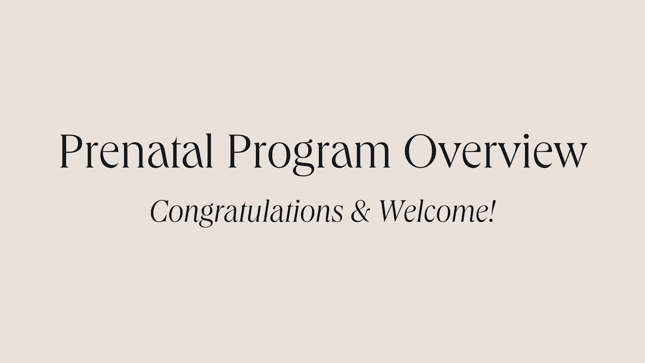 Prenatal Program Overview - Soto Method