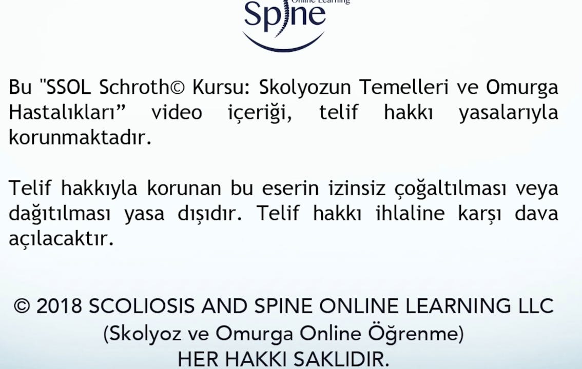 SSOL Course Fundamentals Turkish Part 7 - Türkiye- Skolyoz Omurga Hastalıklarının Temelleri ...