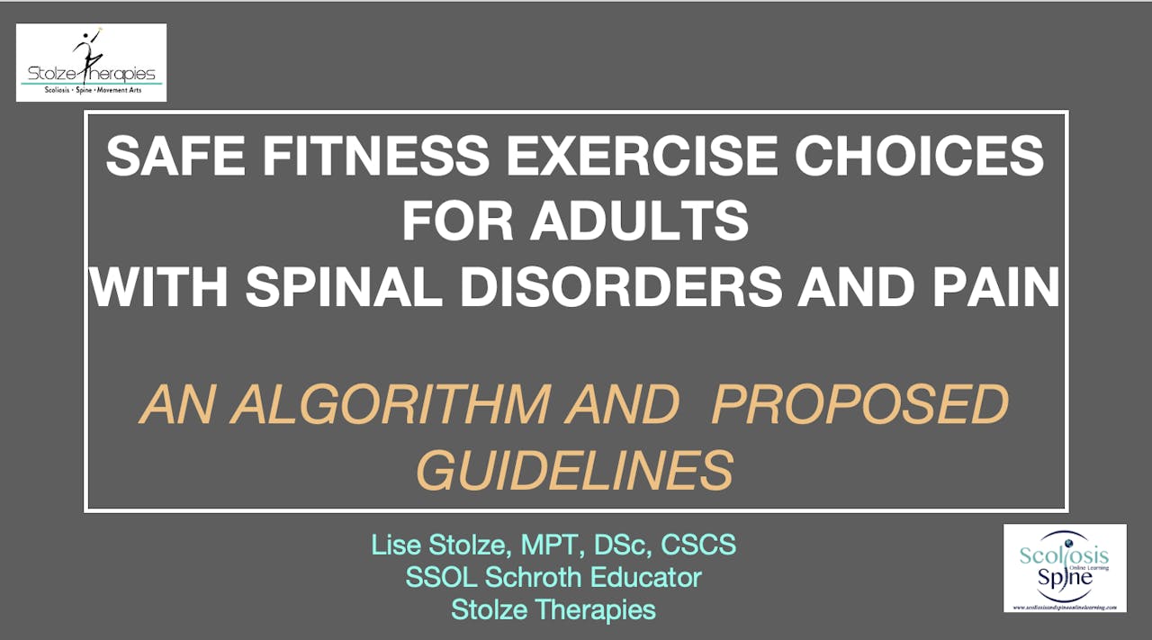 Safe Exercise for Adults with Spinal Disorders - SSOL-GLOBAL