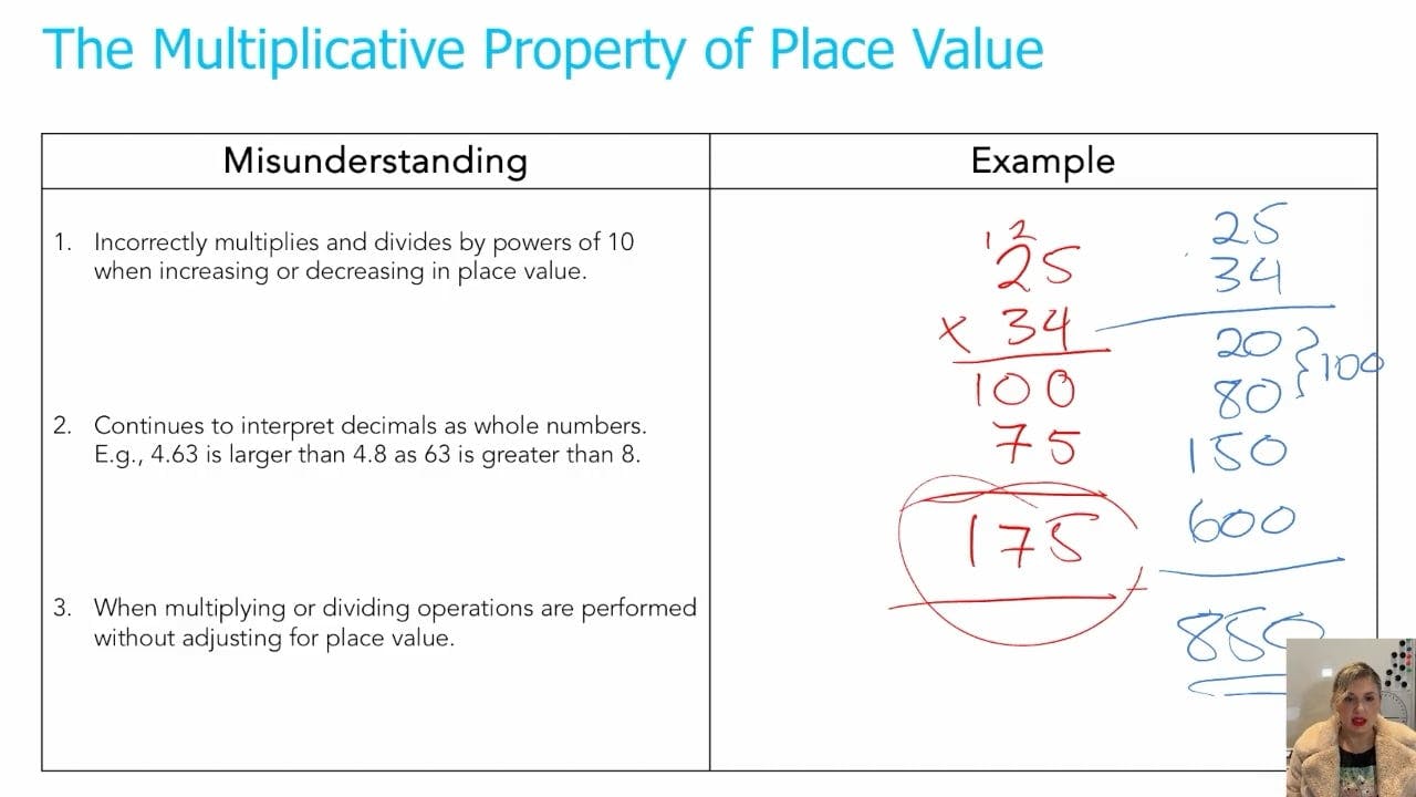Multiplicative Place Value Misconceptions Pt 4- Number Chairs - T2L TV