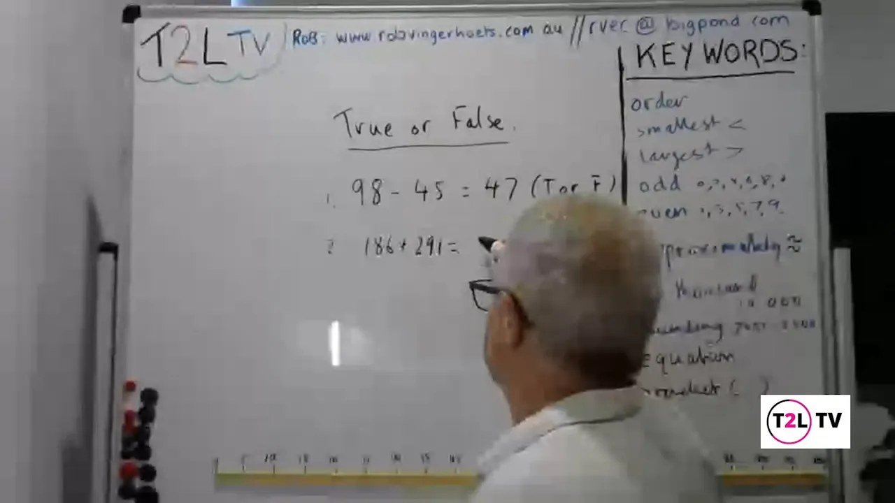 6. True or False. Addition and Subtraction - T2L TV