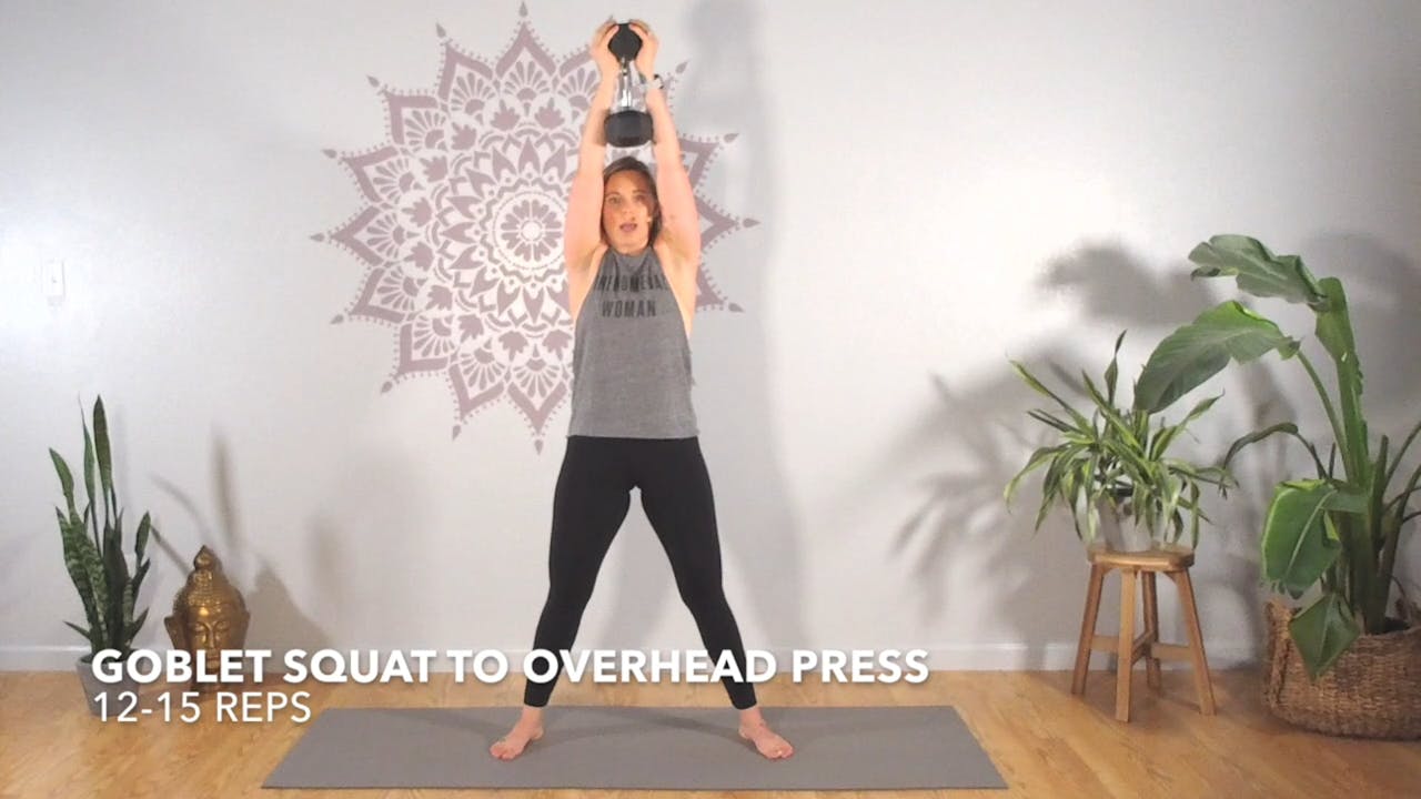 Exercise 3 // Goblet Squat To Overhead Press - LUNA Mother Co