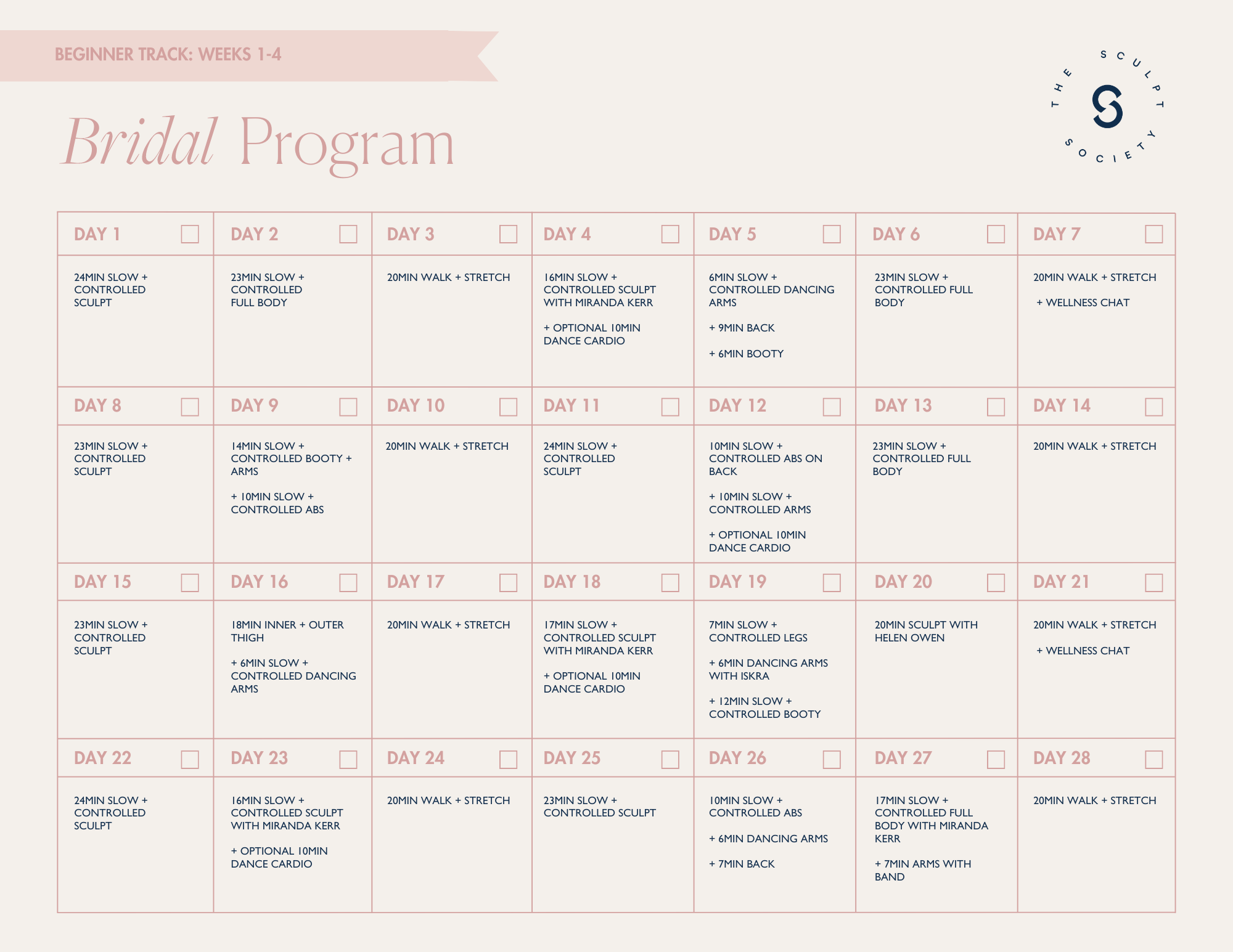 Bridal Program - The Sculpt Society