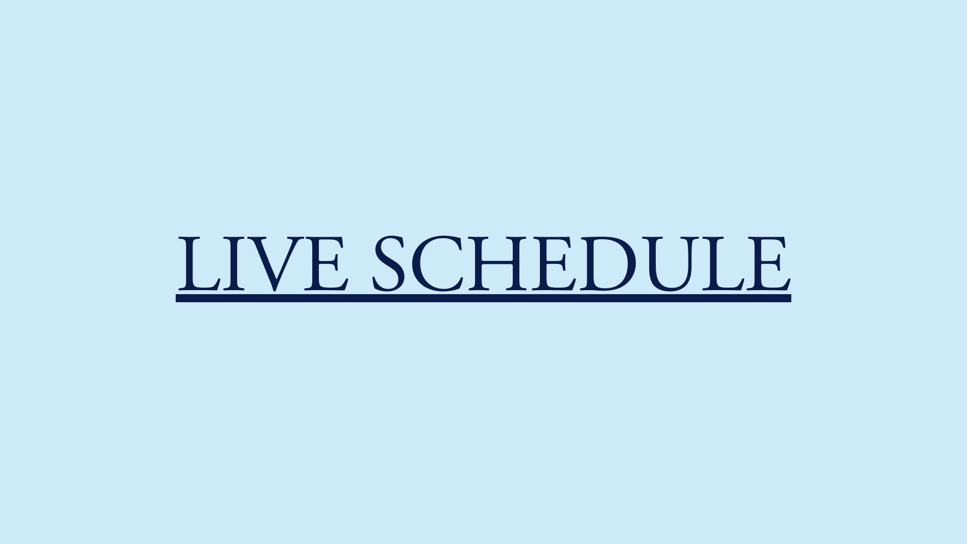 LIVE SCHEDULE - The Sculpt Society