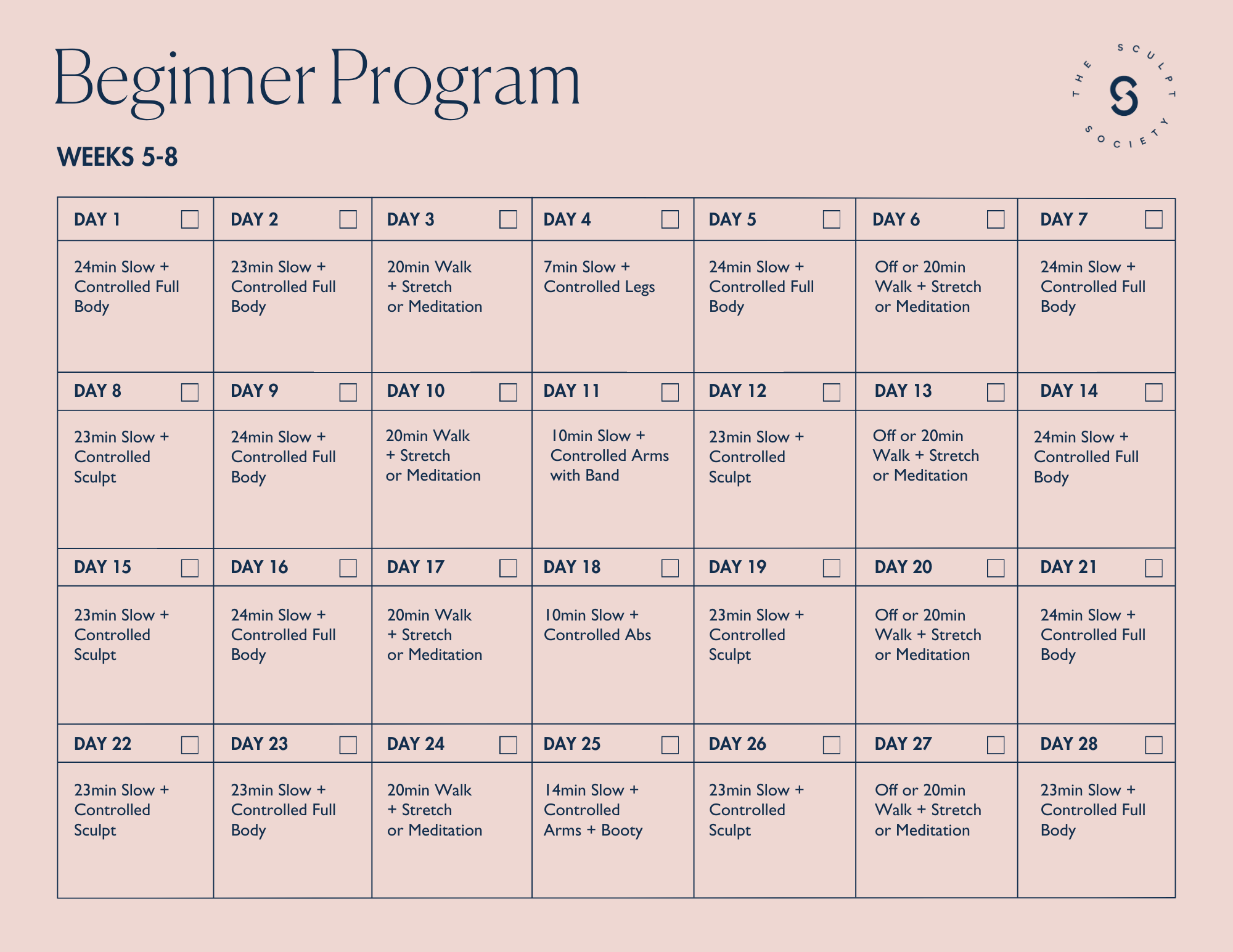 Beginner Program Pt 2 - The Sculpt Society