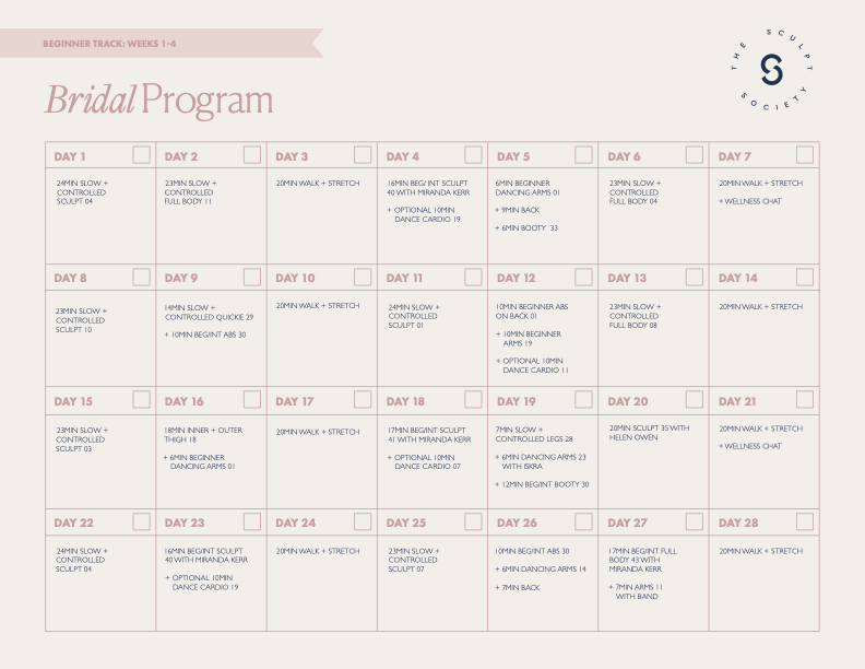 Bridal Program - The Sculpt Society