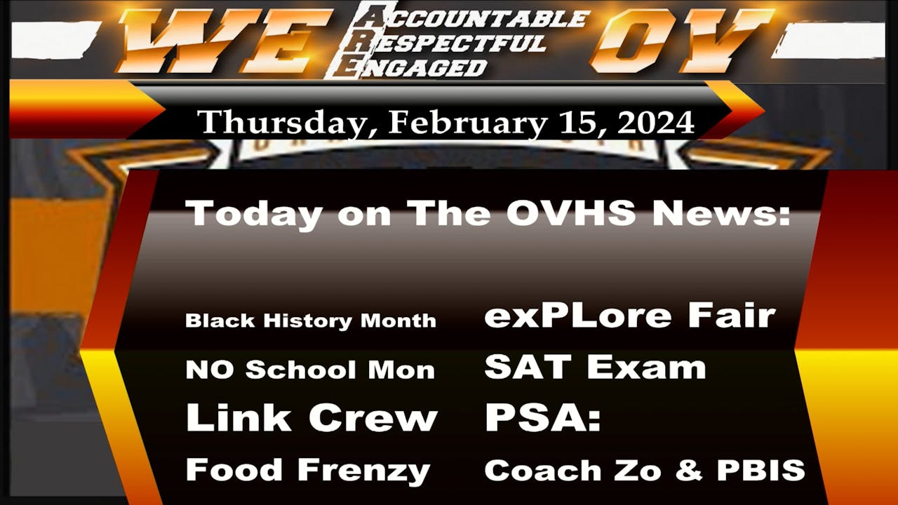 OVHS News - 02/15/2024 - Val Verde USD Video On Demand