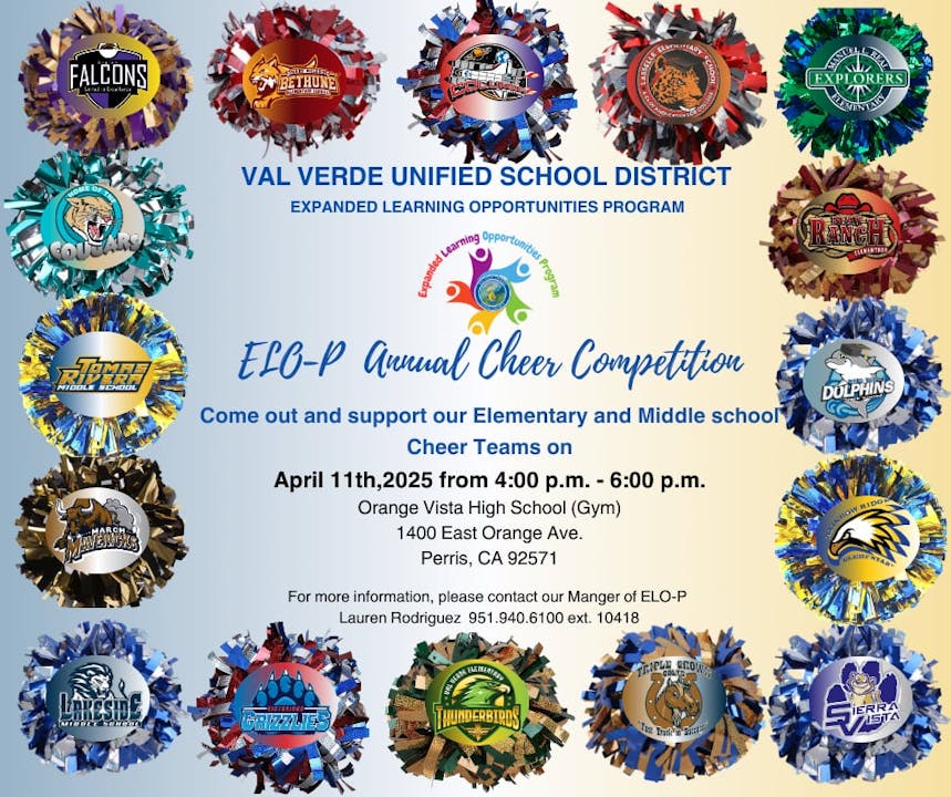 ELO-P Annual Cheer Competition - April 11, 2025 - Val Verde USD Video ...