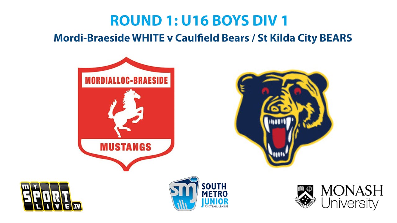 R1: U16 Boys Div 1 - Mordi-Braeside v Caulfield Bears / St Kilda City ...