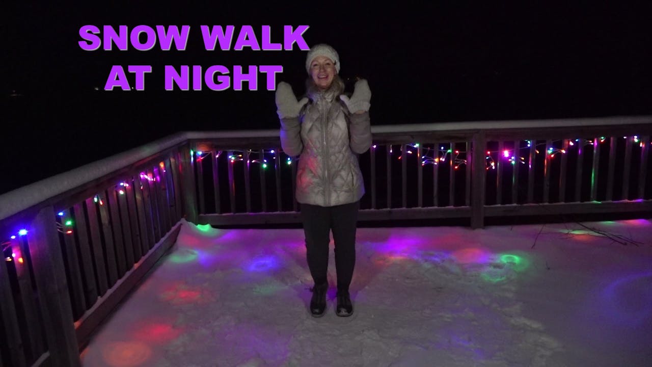 Snow Walk at Night - Walking Online Workouts