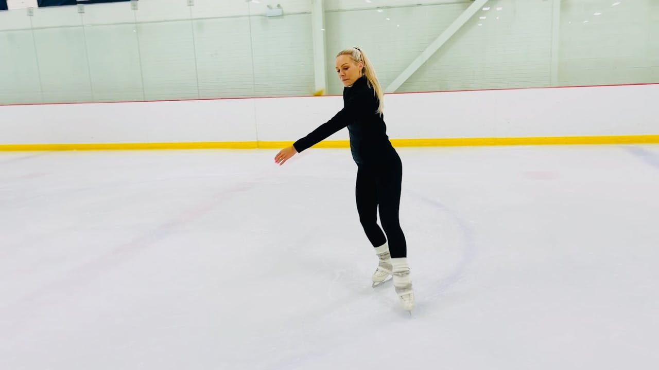 Advanced: On ice loop jump take-off to outside twizzle air position ...