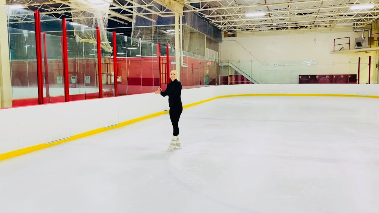 Advanced: On ice axel entry to same leg 1/2 turn lockdown outside ...