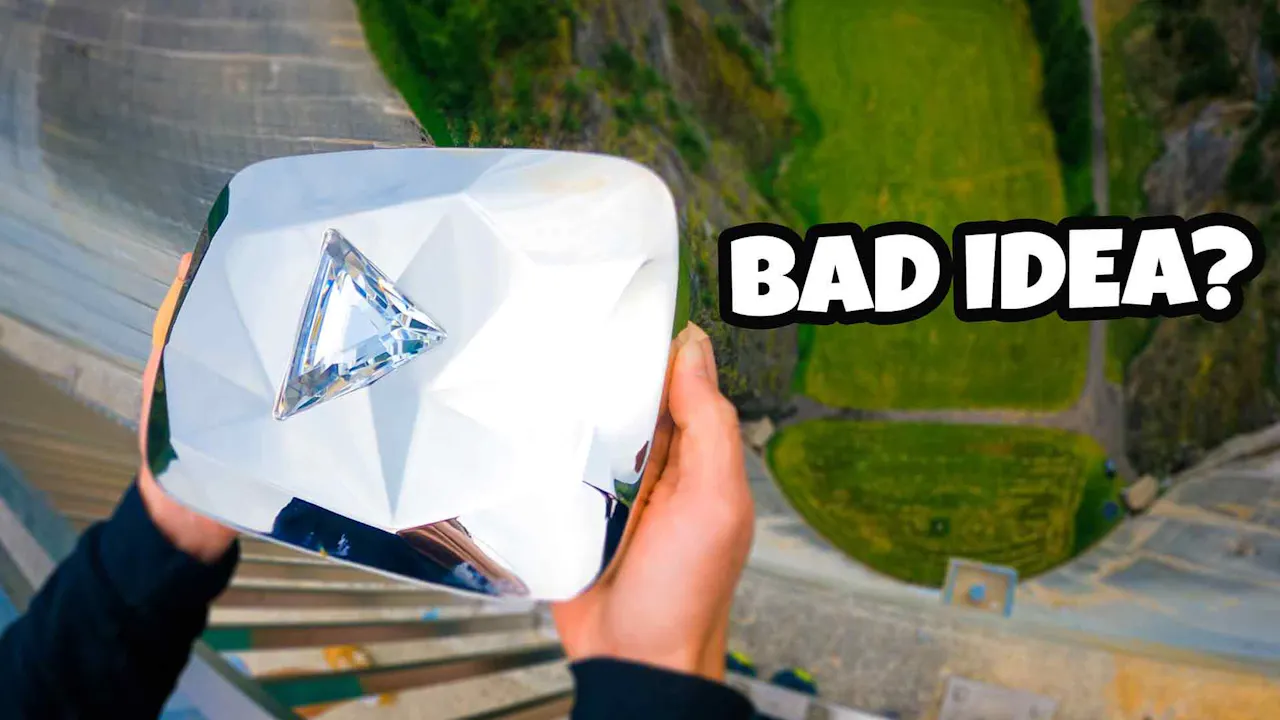 How Strong Is A Diamond Play Button? 165m Drop Test - How Ridiculous ...