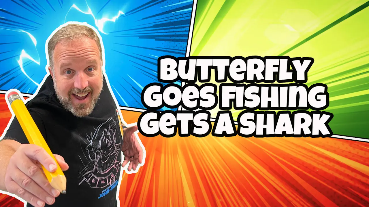 Butterfly Goes Fishing Gets A Shark - How To Draw With John-Marc ...