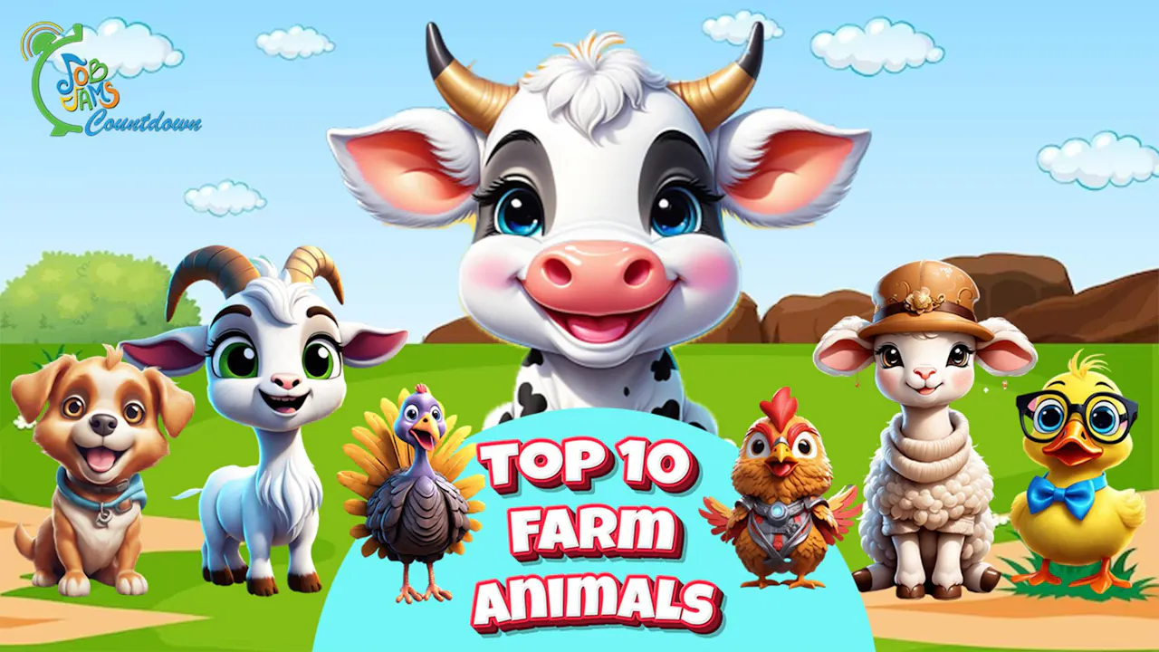 Top 10 Farm Animals - Job Jams Countdown - Yippee - Faith filled shows!