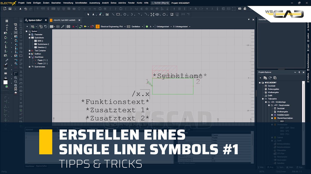 Erstellen eines Single line Symbols #1 - Tipps & Tricks - WSCADEMY