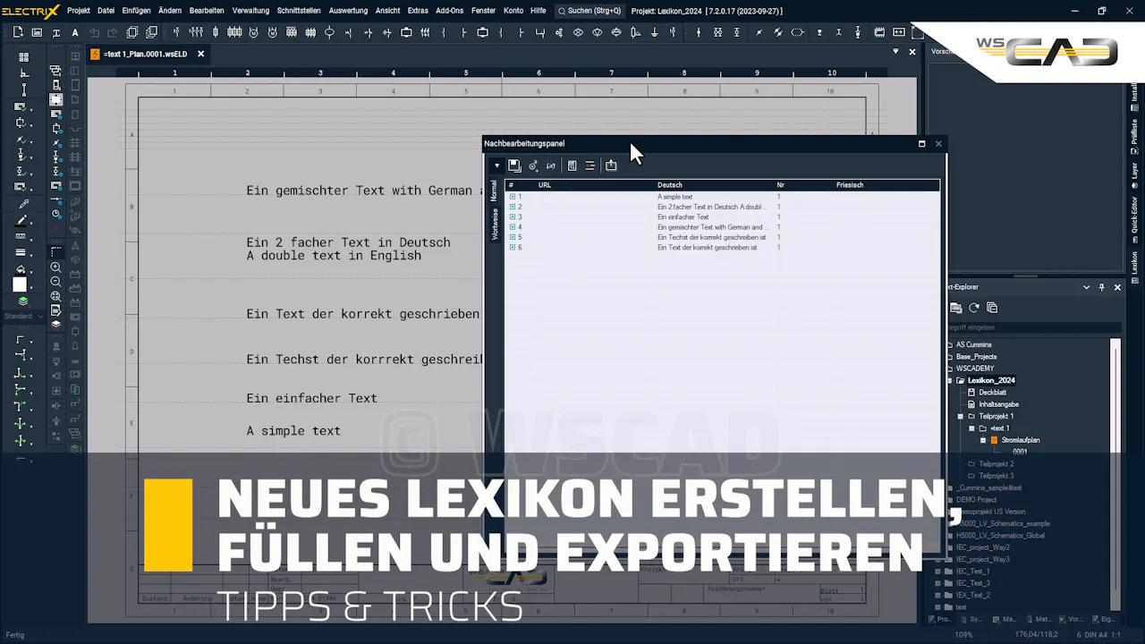 Neues Lexikon erstellen, füllen und exportieren - Tipps & Tricks - WSCADEMY