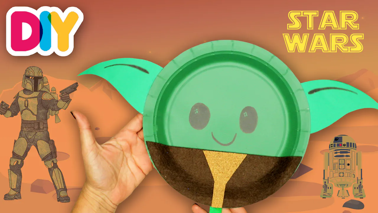 Baby Yoda Mask | Paper Plate Craft - Crafts for Kids - Zouzounia TV+